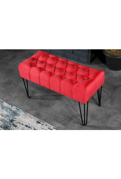 Tocco Irem Kapitoneli Metal Ayaklı Lüx Puf-PEMBE Tocco Irem Kapitoneli Metal Ayaklı Lüx Puf-PEMBE