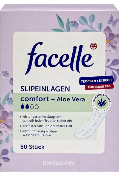 Facelle Günlük Ped 50'lı Normal Aloe Vera Facelle Günlük Ped 50'lı Normal Aloe Vera