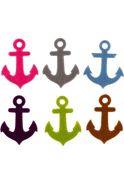 Toptan Keçe Keçeden 5 cm Gemi Çapası Figürü Süsü 25 Adet