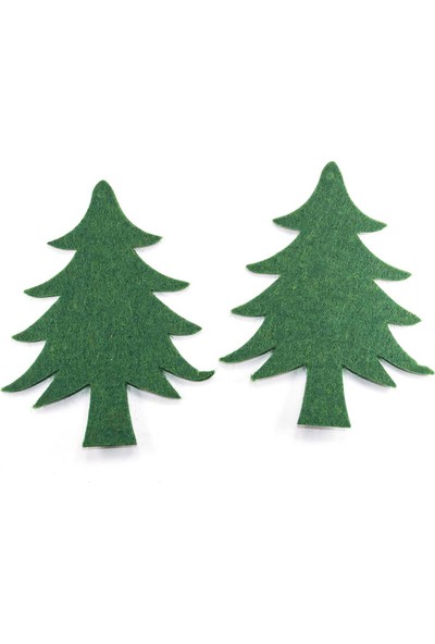 Toptan Keçe Keçeden 11 cm Yılbaşı Çam Ağacı Süsü 10 Adet, Keçeden Yılbaşı Çam Ağacı