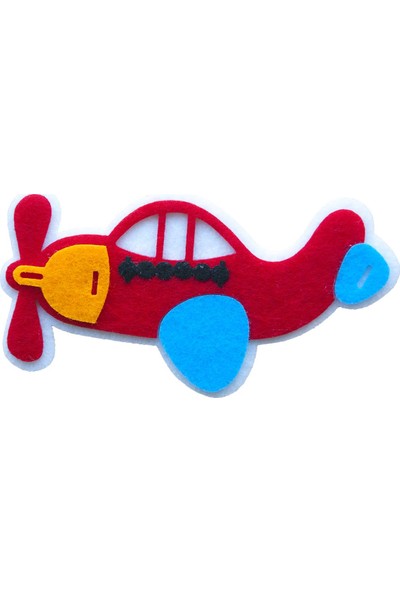 Toptan Keçe Keçe 12 cm Kırmızı Uçak Figürü 3 Adet, Keçeden Uçak Süsü