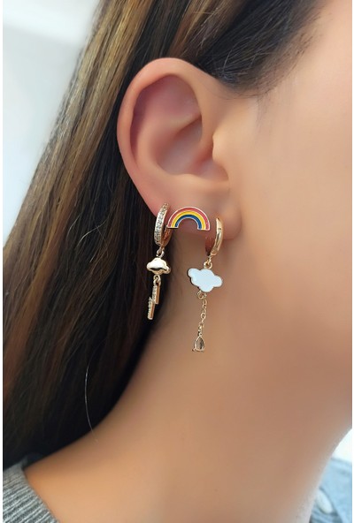 ÇLK Accessories 3'lü Zirkon Renkli Taşlı Gökkuşağı Kombin Küpe 3755 B33503 ÇLK Accessories 3'lü Zirkon Renkli Taşlı Gökkuşağı Kombin Küpe 3755 B33503
