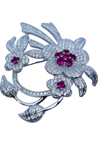 Candie Silver Lila Zirkon Taşlı Lale ve Çiçek Model 925 Ayar Gümüş Kadın Broş Candie Silver Lila Zirkon Taşlı Lale ve Çiçek Model 925 Ayar Gümüş Kadın Broş