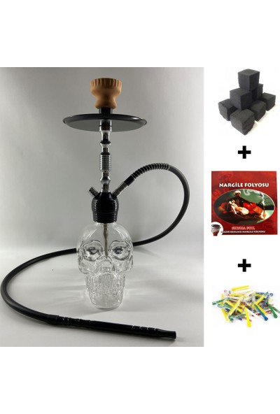 Akarsu Nargile Kilitli Kurukafa Nargile Takımı + Kömür + Folyo + Sipsi Akarsu Nargile Kilitli Kurukafa Nargile Takımı + Kömür + Folyo + Sipsi