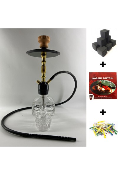 Akarsu Nargile Kilitli Kurukafa Nargile Takımı + Kömür + Folyo + Sipsi Akarsu Nargile Kilitli Kurukafa Nargile Takımı + Kömür + Folyo + Sipsi