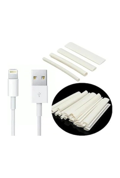 Woer Daralan Makaron Iphone Şarj Kablo Ucu Koruyucu 6.4 mm 10 Adet 5 cm Beyaz Woer Daralan Makaron Iphone Şarj Kablo Ucu Koruyucu 6.4 mm 10 Adet 5 cm Beyaz