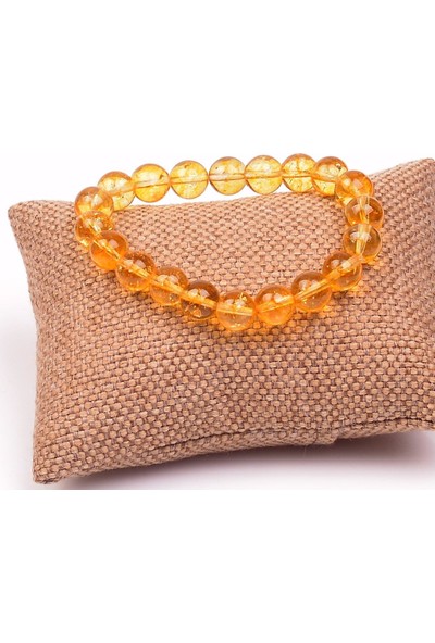 Taş Sandığı Sitrin Taşı Bileklik 10 mm Taş Sandığı Sitrin Taşı Bileklik 10 mm