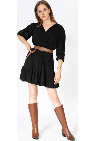 CZ London Deri Kadın Fermuarlı Çizme Tokalı Kışlık Ayakkabı