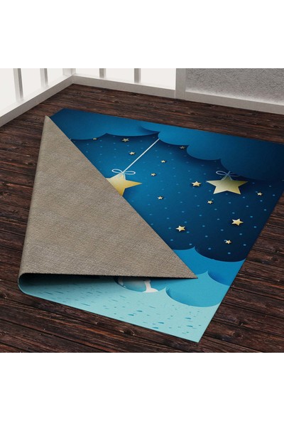 Ayze Home - Bebek Odası - Yıldızlar ve Balıklar Baskılı Halı - 80 x 100 cm Ayze Home - Bebek Odası - Yıldızlar ve Balıklar Baskılı Halı - 80 x 100 cm