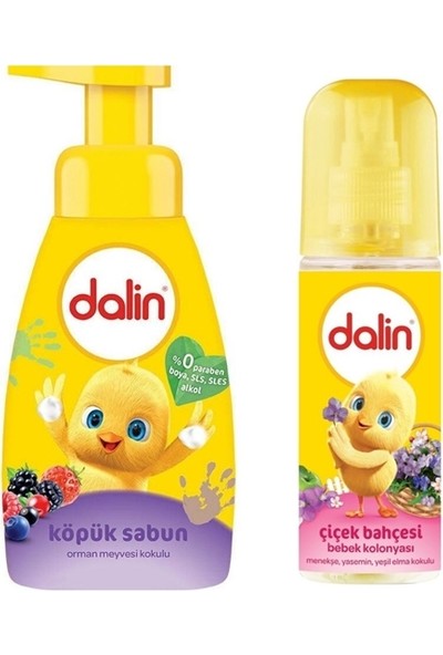 Dalin Köpük Sabun Orman Meyveleri 200 ml + Dalin Çiçek Bahçesi Bebek Kolonyası 150 ml Dalin Köpük Sabun Orman Meyveleri 200 ml + Dalin Çiçek Bahçesi Bebek Kolonyası 150 ml