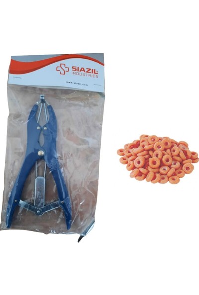 Siazil Elastratör Pensi+ 100 Adet Boynuz Lastiği