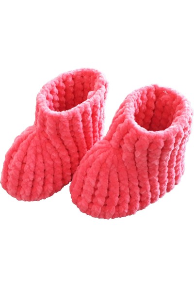 Orkide Bebek El Örgüsü Keçe Tabanlı Pembe Patik-Panduf Orkide Bebek El Örgüsü Keçe Tabanlı Pembe Patik-Panduf