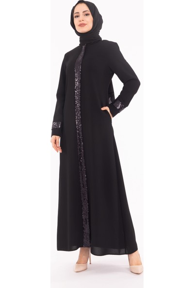 Yaprak Kadın Payetli Ferace,cepli Ferace,gizli Fermuar Ferace,petek Kumaş Ferace Yaprak Kadın Payetli Ferace,cepli Ferace,gizli Fermuar Ferace,petek Kumaş Ferace