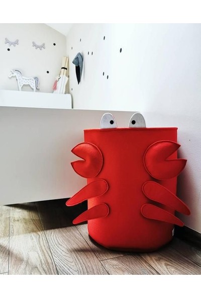 Deniz Kızı Yengeç Şekillli Kırmızı Çocuk Bebek Odası Oyuncak Kirli Sepeti Aksesuar Deniz Kızı Yengeç Şekillli Kırmızı Çocuk Bebek Odası Oyuncak Kirli Sepeti Aksesuar