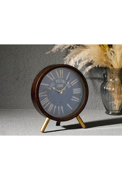 English Home Gloria Metal Masa Saati 20.5X5X24CM Siyah