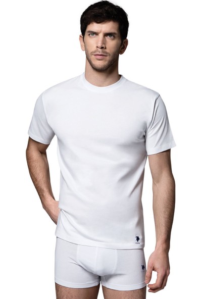 U.S. Polo Assn. U.s Polo Erkek 2'li Yuvarlak Yaka Kısa Kol Atlet 80196