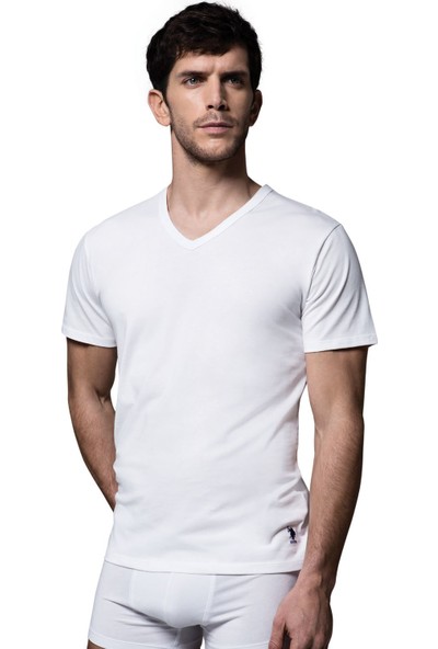 U.S. Polo Assn. U.s Polo Erkek 2'li V Yaka Kısa Kol Atlet 80199