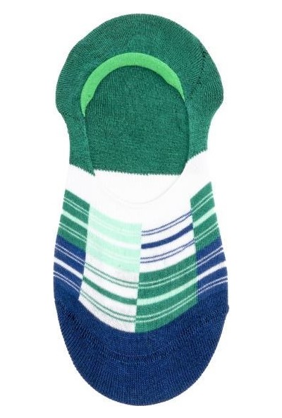 2AS Yeşil Mavi Çizgili Babet Çorap