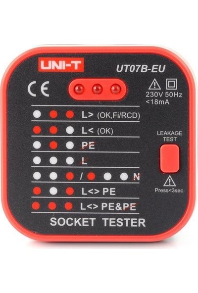 Unı-T - Ut 07B - Priz Test Aleti Unı-T - Ut 07B - Priz Test Aleti