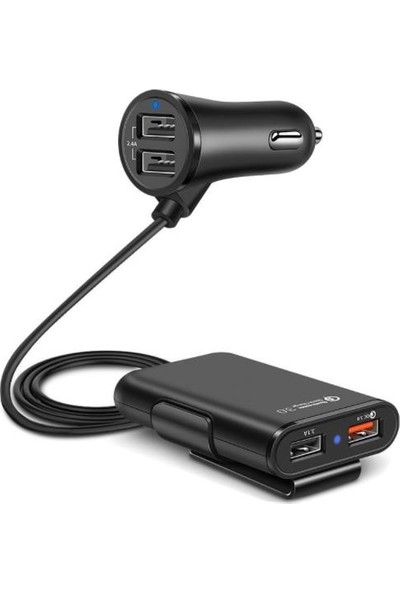 Profisher Qc3.0 Araç Şarj 4 USB Portlu Ön Arka Koltuk Klip Yolcu Adaptörü Profisher Qc3.0 Araç Şarj 4 USB Portlu Ön Arka Koltuk Klip Yolcu Adaptörü