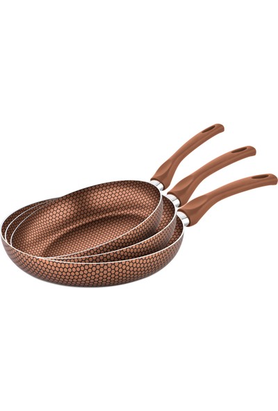 Papilla Desert 18-22-26 cm 3'lü Desenli Tava Seti