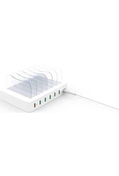 Soopii CS60 Quick Charge 3.0 60W/12A 6 Port Masaüstü USB Şarj Istasyonu