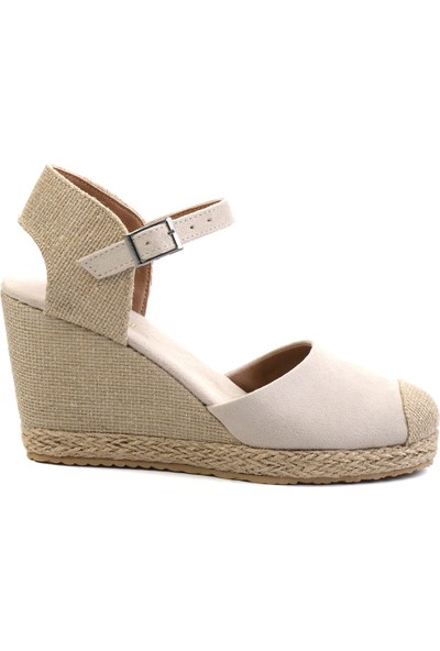 Bambi Vizon/natural Hasır Kadın Dolgu Topuklu K01874055565 Bambi Vizon/natural Hasır Kadın Dolgu Topuklu K01874055565