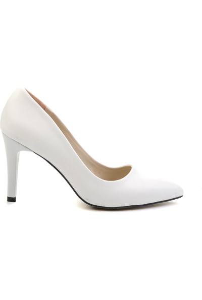 Bambi Beyaz Kadın Klasik Topuklu K01842078309