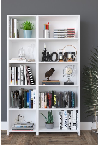 Kzy Mobilya Kzy Mobilya 10 Bölmeli Kitaplık Beyaz