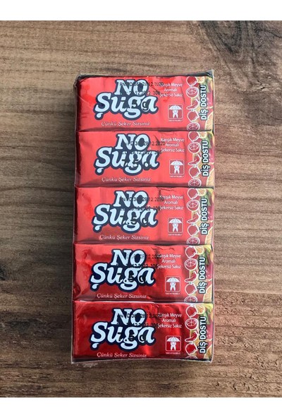 No Şuga 20 Li 5 gr x 5 Li Karışık Meyve Aromalı Şekersiz Sakız