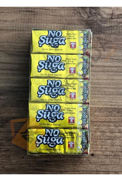 No Şuga 20 'li 5 gr x 5 'li Tropikal Meyve Aromalı Şekersiz Sakız