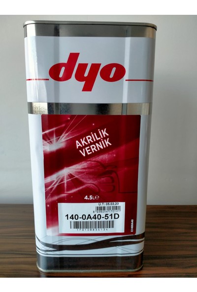 Dyo Akrilik Vernik 4.5 Litre Dyo Akrilik Vernik 4.5 Litre