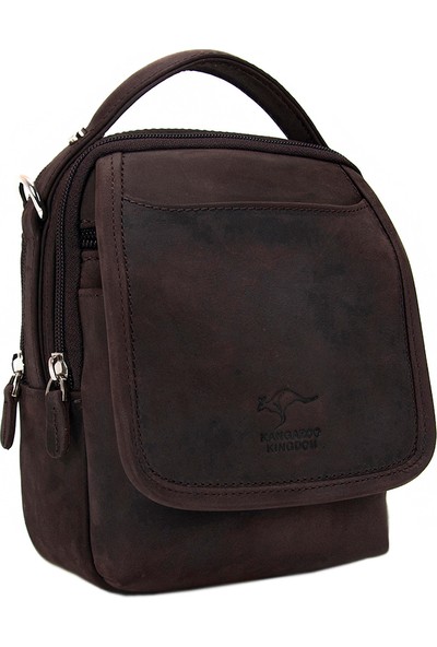 Kangroo Kingdom Hakiki Deri Crazy Horse Koyu Kahverengi Erkek El Çantası 5511-ZK Kangroo Kingdom Hakiki Deri Crazy Horse Koyu Kahverengi Erkek El Çantası 5511-ZK