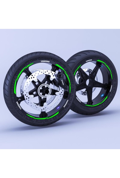 Çınar Extreme Yamaha Yazılı 3 Parçalı Floresan Yeşil Yamaha YS 125 Jant Şeridi Sticker