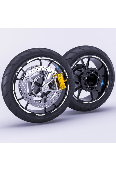 Çınar Extreme Honda Yazılı 3 Parçalı Reflektif Beyaz [Gri] Honda PCX 150 Jant Şeridi Sticker