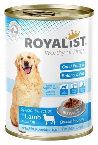 Royalist Kuzu Etli Parça Etli Gravy Soslu Yetişkin Köpek Konservesi 400 gr Royalist Kuzu Etli Parça Etli Gravy Soslu Yetişkin Köpek Konservesi 400 gr