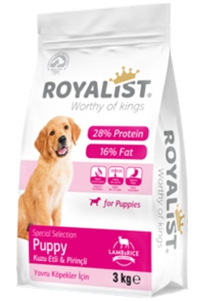 Royalist Premium Kuzu Etli ve Pirinçli Yavru Köpek Maması 3 kg Royalist Premium Kuzu Etli ve Pirinçli Yavru Köpek Maması 3 kg