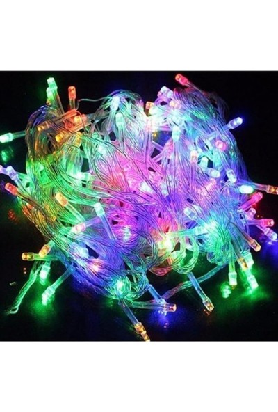 Pazariz 10 Metre 100 LED Yılbaşı Süslemesi LED Işık - Karışık Renkli