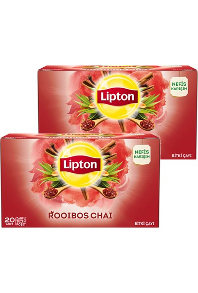 Lipton Rooibos Chai Bardak Poşet Bitki Çayı 20 x 1,4 Gr. Ikili Set Lipton Rooibos Chai Bardak Poşet Bitki Çayı 20 x 1,4 Gr. Ikili Set