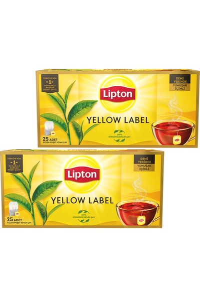 Lipton Yellow Label Bardak Poşet Çay 25 x 2 Gr. Ikili Set Lipton Yellow Label Bardak Poşet Çay 25 x 2 Gr. Ikili Set