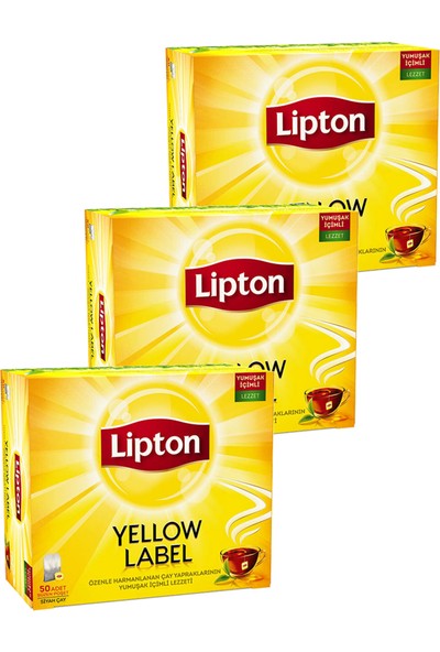 Lipton Yellow Label Bardak Poşet Çay 50 x 2 Gr. Üçlü Set Lipton Yellow Label Bardak Poşet Çay 50 x 2 Gr. Üçlü Set