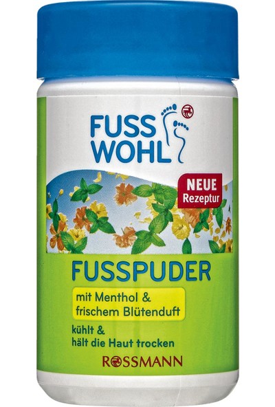 Fusswohl Ayak Pudrası 100G Mentol ve Taze Cıcek Fusswohl Ayak Pudrası 100G Mentol ve Taze Cıcek