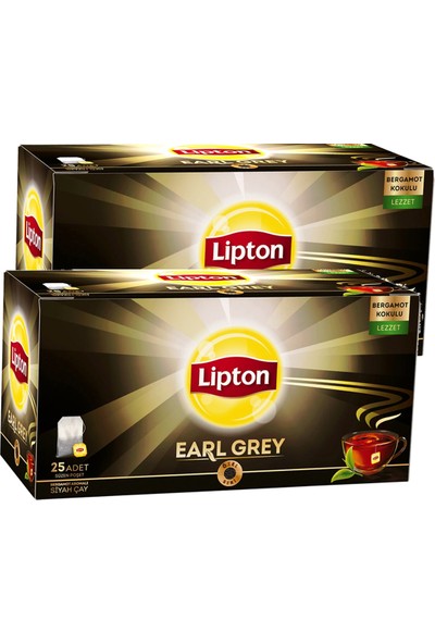 Lipton Earl Grey Bardak Bardak Poşet Çay 25 x 2 Gr. Ikili Set Lipton Earl Grey Bardak Bardak Poşet Çay 25 x 2 Gr. Ikili Set