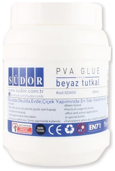 Südor Pva 450ML Beyaz Tutkal Yapıştırıcı 450 ml Çok Amaçl Südor Pva 450ML Beyaz Tutkal Yapıştırıcı 450 ml Çok Amaçl