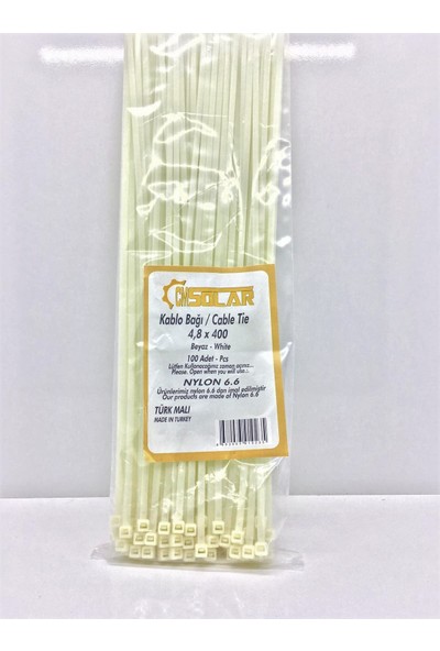 Cmsolar cm Solar Kablo Bağı 4,8X400 100 Adet Nylon 6,6 Cmsolar cm Solar Kablo Bağı 4,8X400 100 Adet Nylon 6,6