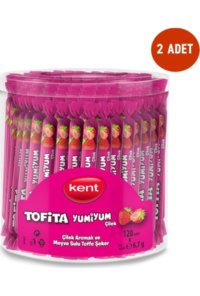 Kent Tofita Yumiyum Çilekli 120'LI Kavanoz - 2'li