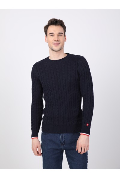 Basics&more Erkek Saç Örgülü Kazak BZM-111 Basics&more Erkek Saç Örgülü Kazak BZM-111