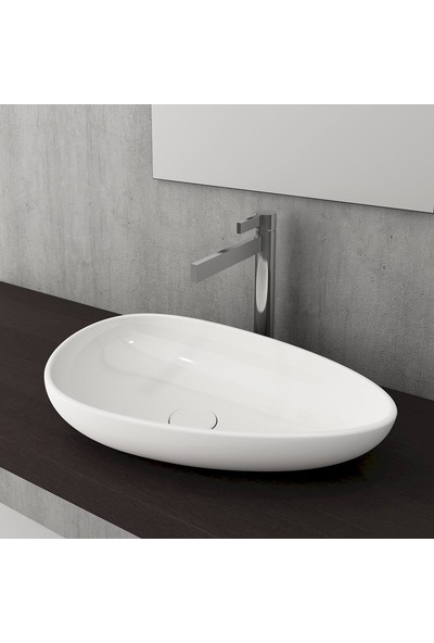 Bocchi Etna Çanak Lavabo 58 cm -Parlak Beyaz 1114-001-0125 Bocchi Etna Çanak Lavabo 58 cm -Parlak Beyaz 1114-001-0125