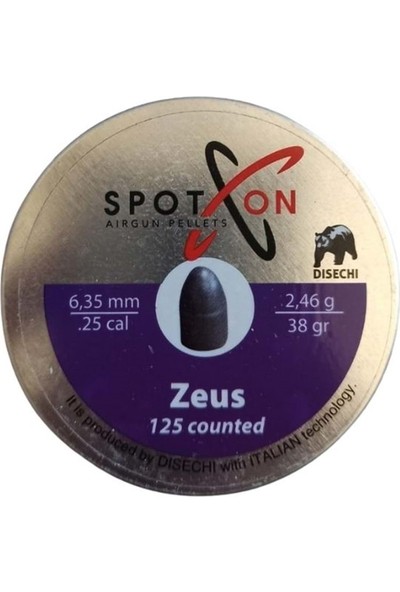 Spoton Zeus 6.35MM Saçma Pellet (38 Graın - 125 Adet) Spoton Zeus 6.35MM Saçma Pellet (38 Graın - 125 Adet)