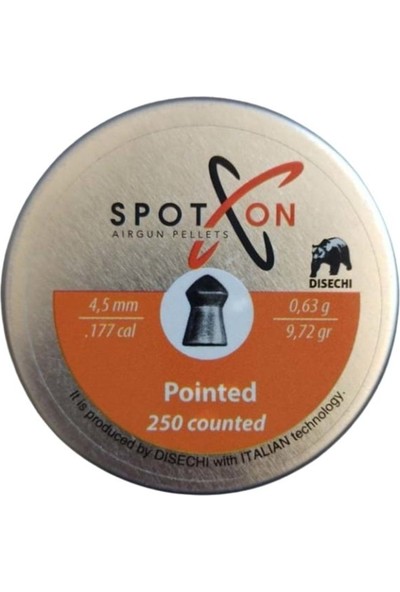 Spoton Poınted 4.5mm Saçma Pellet (9.72 Graın - 250 Adet) Spoton Poınted 4.5mm Saçma Pellet (9.72 Graın - 250 Adet)